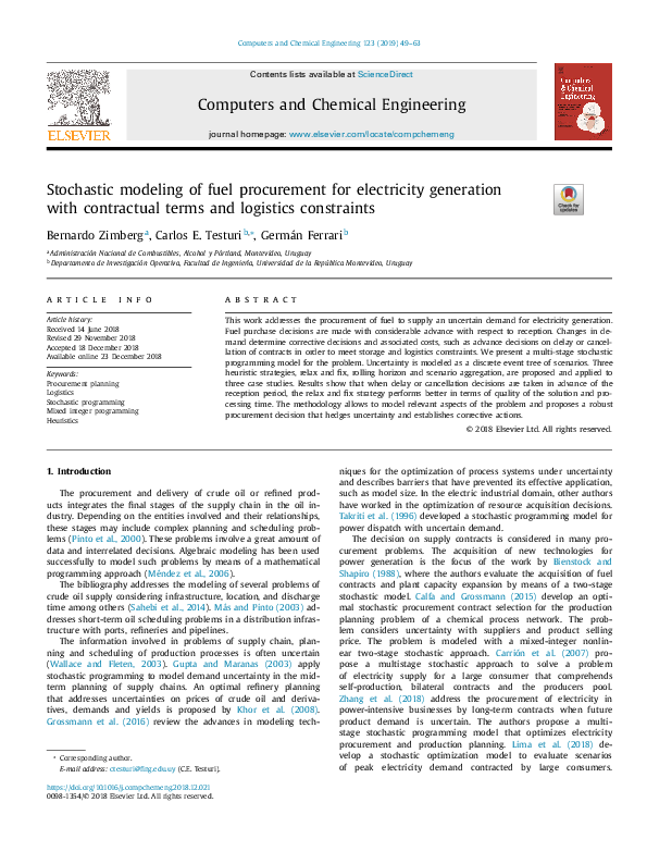 (PDF) Stochastic modeling of fuel procurement for electricity ...