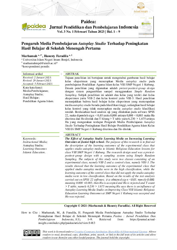 (PDF) Pengaruh Media Pembelajaran Autoplay Studio Terhadap Peningkatan ...