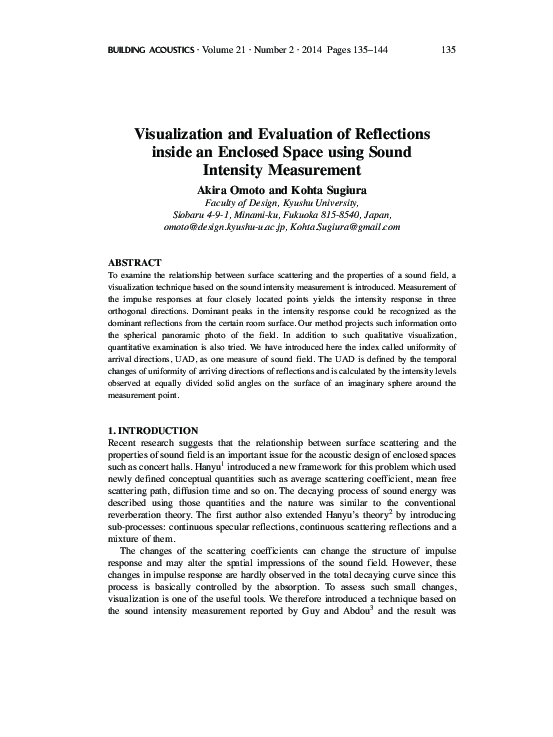 (PDF) Visualization and Evaluation of Reflections inside an Enclosed ...