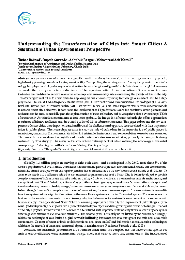 (PDF) Understanding the Transformation of Cities into Smart Cities: A ...