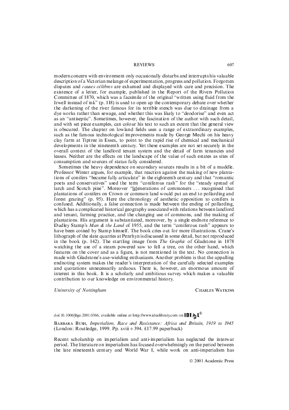 (PDF) Imperialism, Race and Resistance: Africa and Britain, 1919 to 1945