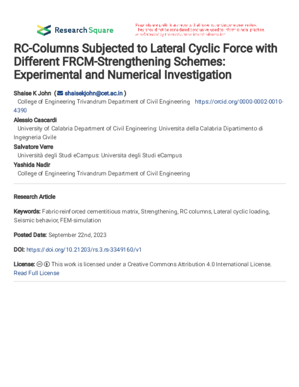 (PDF) RC-Columns Subjected to Lateral Cyclic Force with Different FRCM-Strengthening Schemes ...