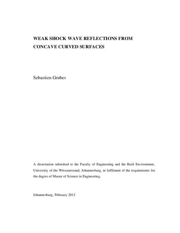 (PDF) Weak shock wave reflection from concave surfaces