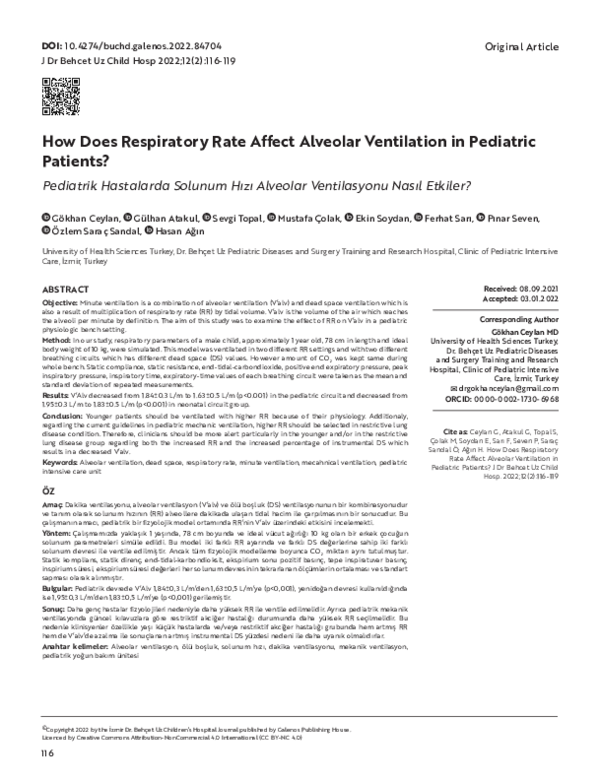 (PDF) How Does Respiratory Rate Affect Alveolar Ventilation in ...