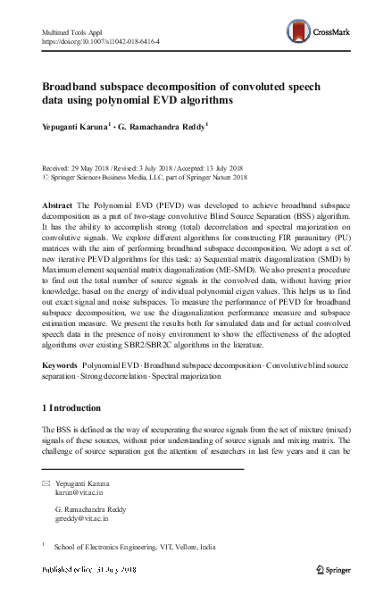 (PDF) Broadband subspace decomposition of convoluted speech data using ...