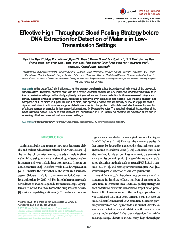 (PDF) Effective High-Throughput Blood Pooling Strategy before DNA ...
