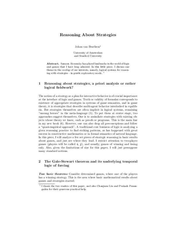 (PDF) Reasoning about Strategies