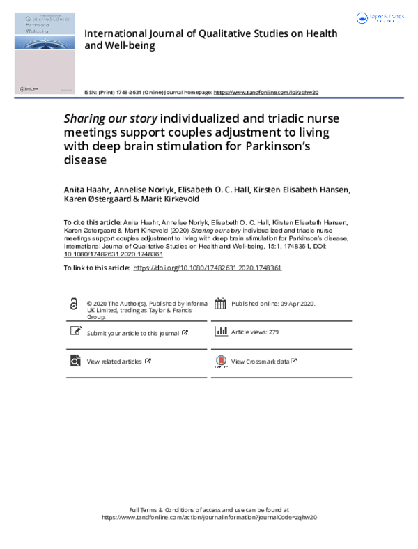 (PDF) Sharing our story individualized and triadic nurse meetings ...