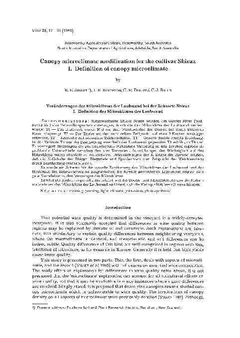 (PDF) Canopy microclimate modification for the cultivar Shiraz I ...