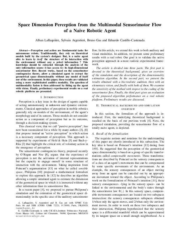 (PDF) Space dimension perception from the multimodal sensorimotor flow of a naive robotic agent ...
