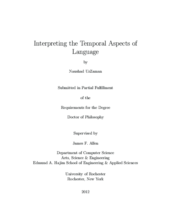 (PDF) Interpreting the Temporal Aspects of Language