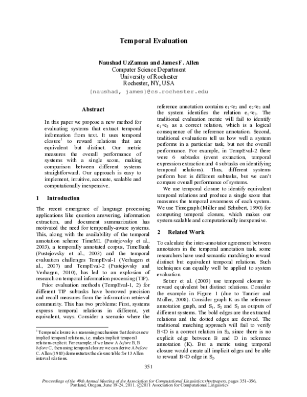 (PDF) Temporal Evaluation