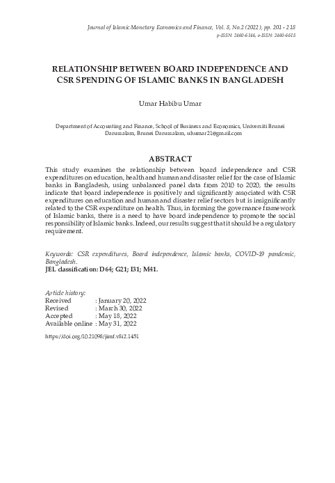 (PDF) Relationship Between Board Independence and CSR Spending of ...