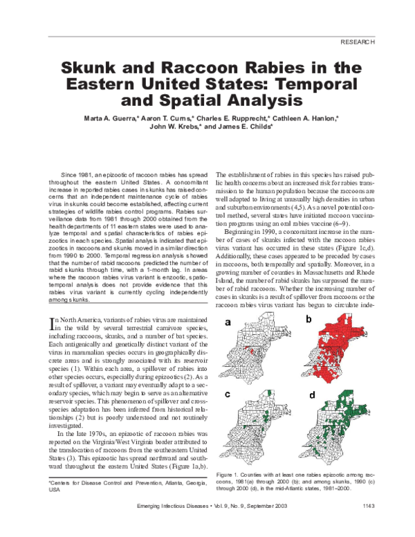 (PDF) Skunk and Raccoon Rabies in the Eastern United States: Temporal ...