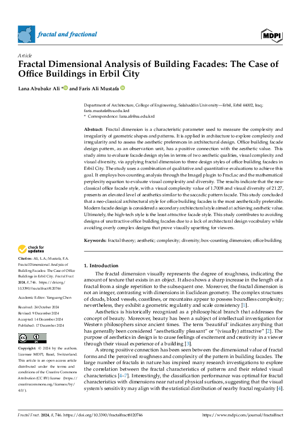 (PDF) Fractal Dimensional Analysis of Building Facades: The Case of ...