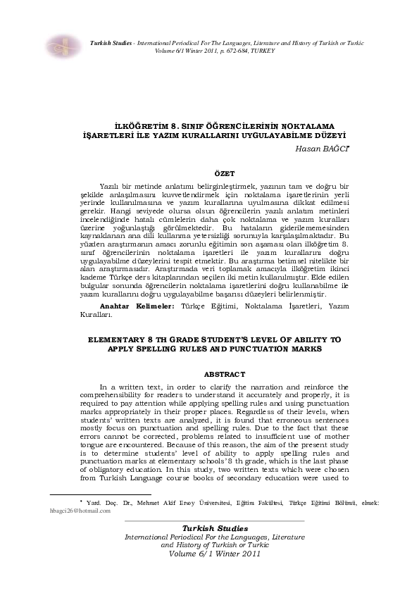 (PDF) Elementary 8th Grade Student’s Level of Ability to Apply Spelling ...