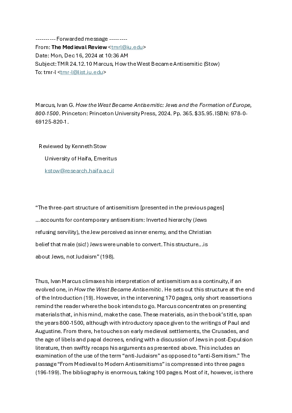 (PDF) TMR review of Ivan Marcus
