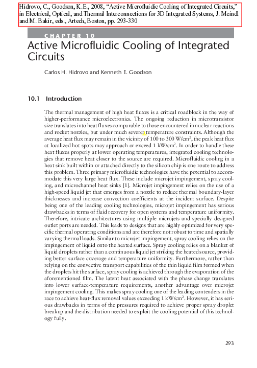 (PDF) Active Microfluidic Cooling of Integrated Circuits