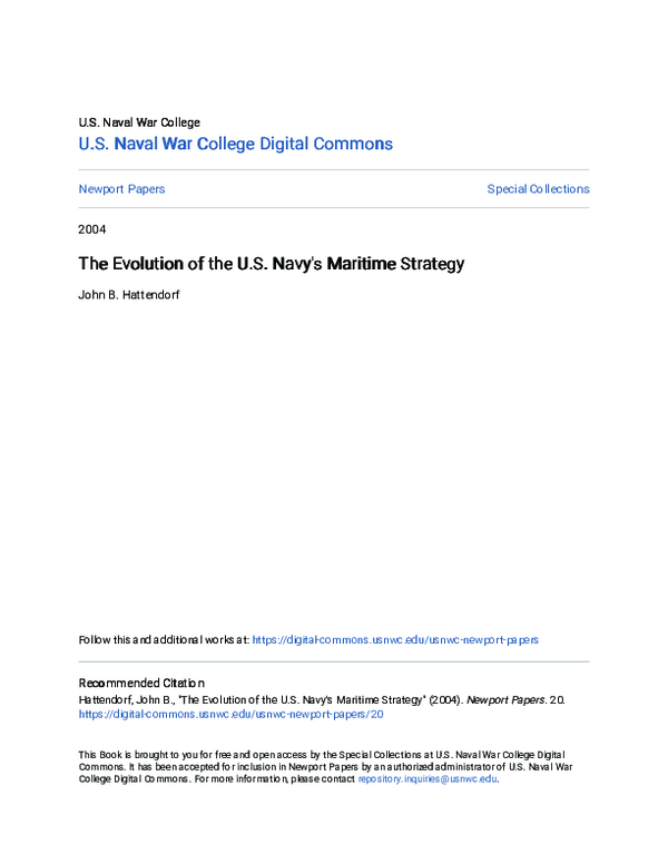 (PDF) The Evolution of the U.S. Navy's Maritime Strategy