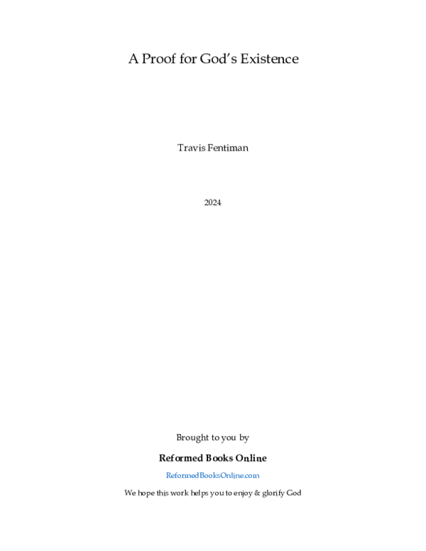 (PDF) A Proof for Gods Existence