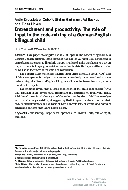 (PDF) Entrenchment and productivity: The role of input in the code ...