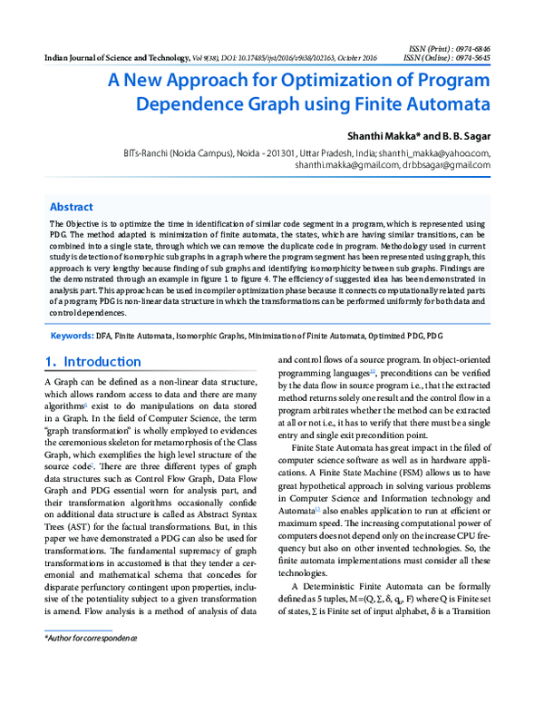(PDF) A New Approach for Optimization of Program Dependence Graph using ...