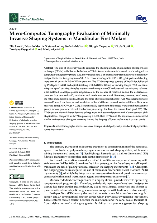 (PDF) Micro-Computed Tomography Evaluation of Minimally Invasive Shaping Systems in Mandibular ...