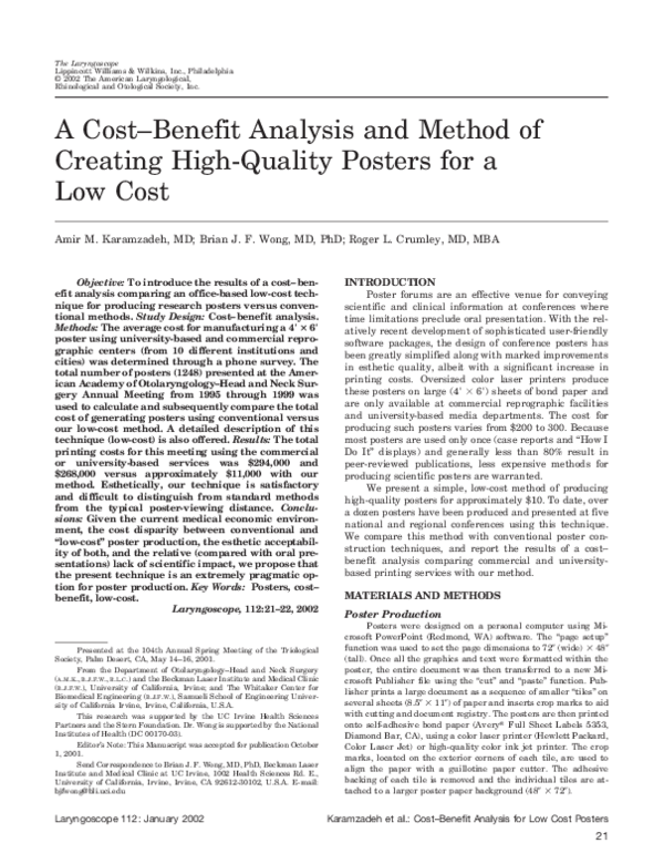 (PDF) A Cost???Benefit Analysis and Method of Creating High-Quality ...