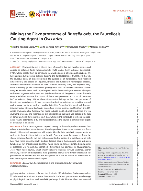 (PDF) Mining the Flavoproteome of Brucella ovis, the Brucellosis ...