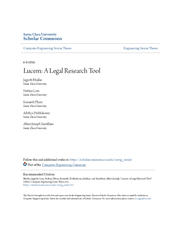 (PDF) Lucem: A Legal Research Tool