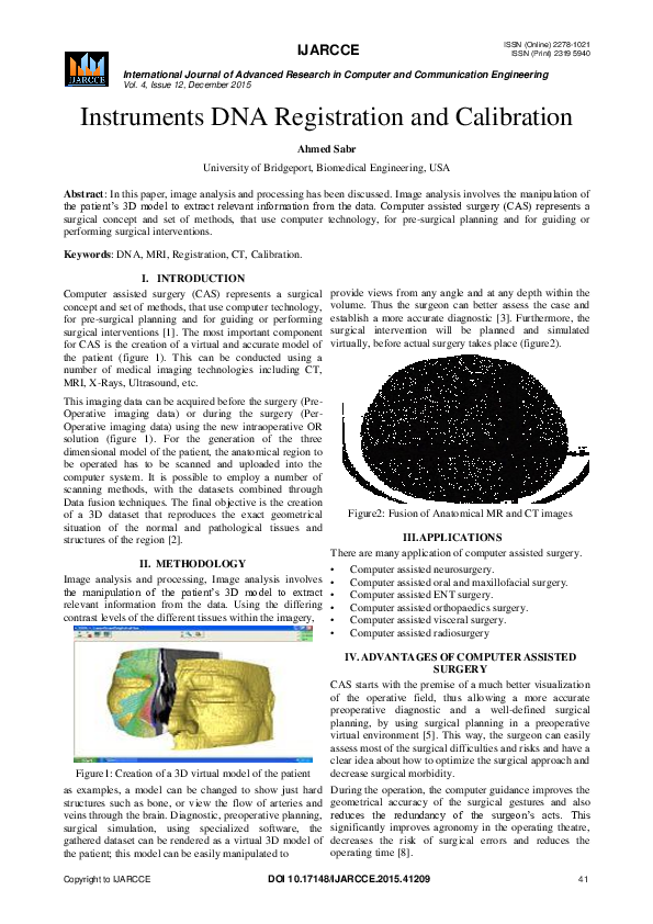 (PDF) Instruments DNA Registration and Calibration