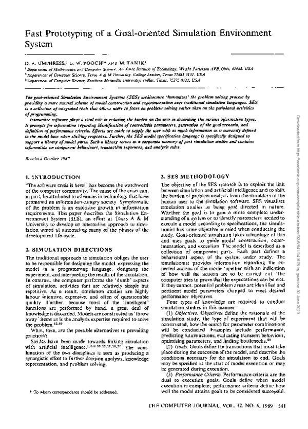(PDF) Fast prototyping of a goal-oriented simulation environment system