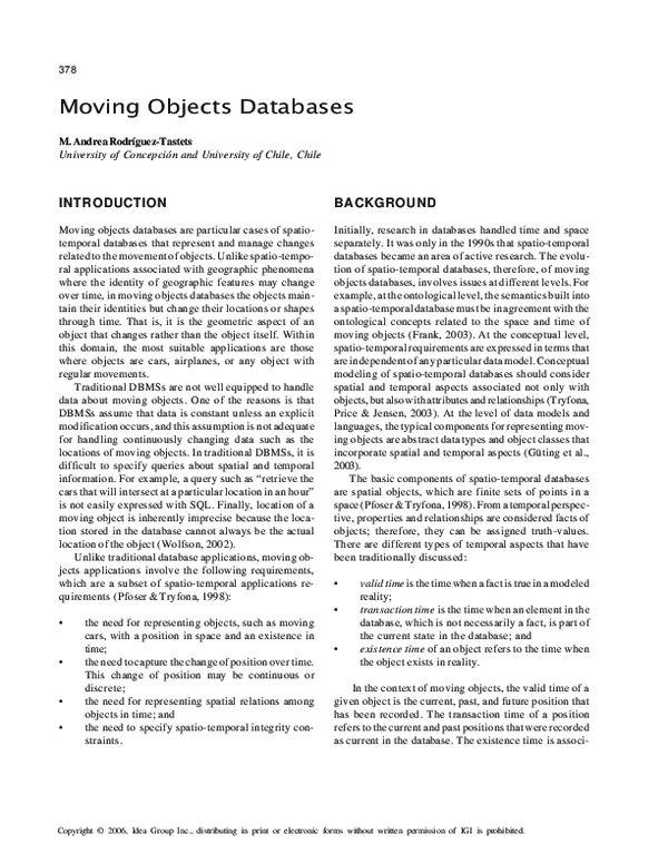 (PDF) Moving Objects Databases