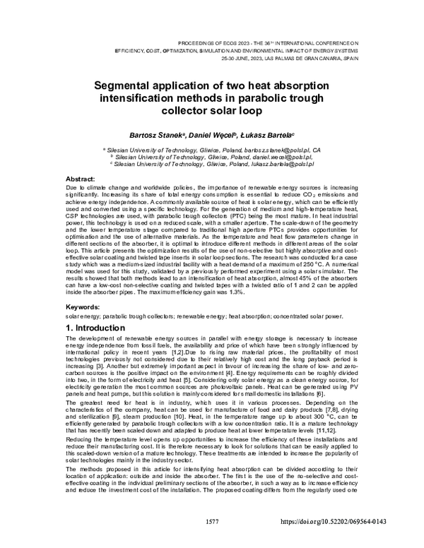 (PDF) Segmental Application of Two Heat Absorption Intensification Methods in Parabolic Trough ...