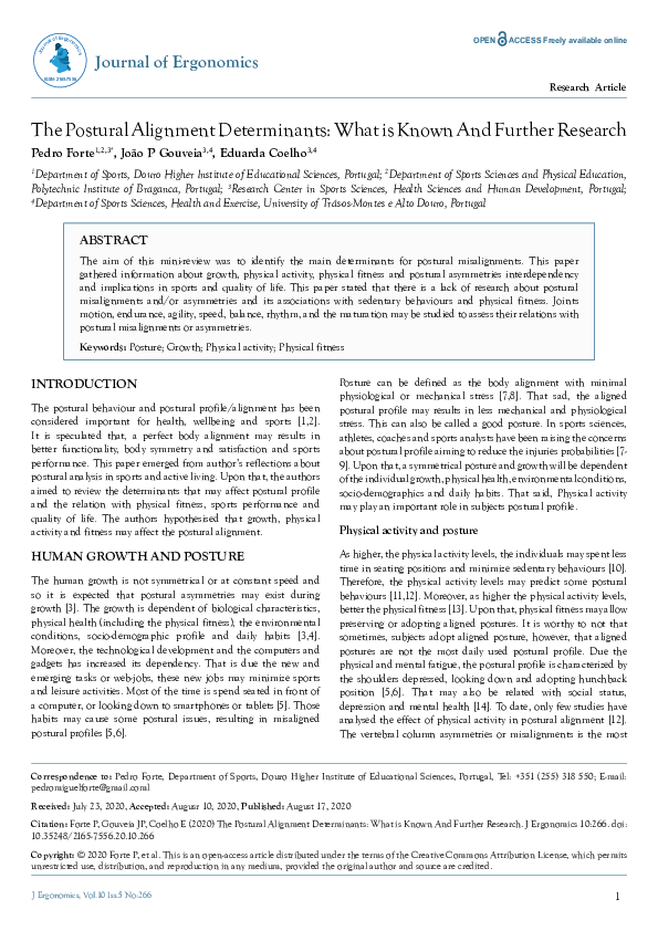 (PDF) The Postural Alignment Determinants: What is Known And Further ...