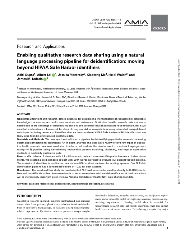 (PDF) Enabling qualitative research data sharing using a natural ...