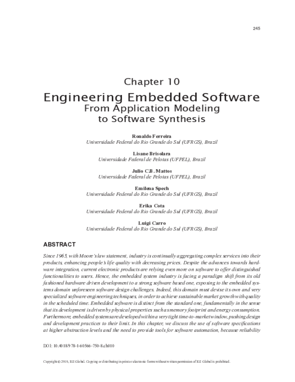 (PDF) Engineering Embedded Software