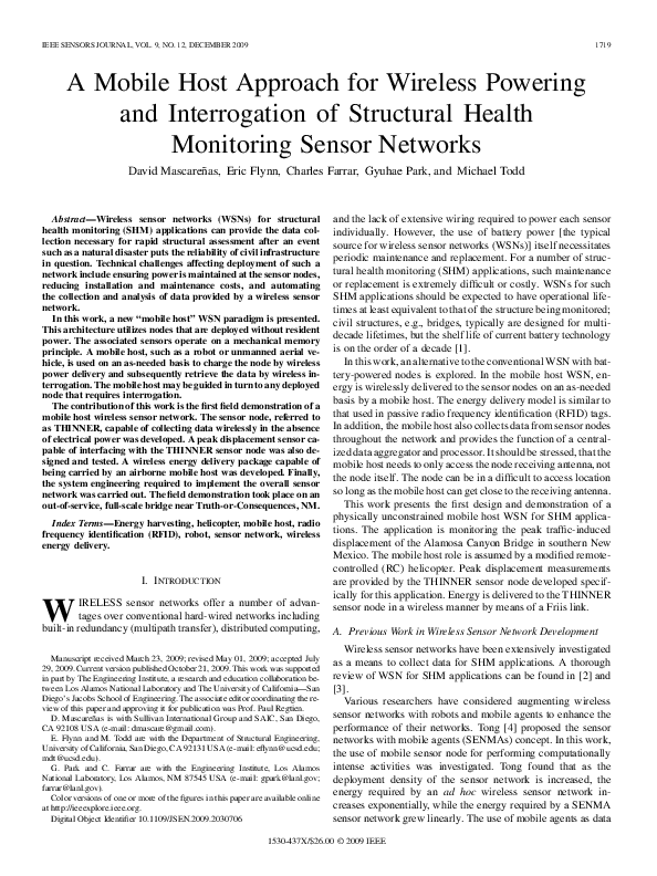 (PDF) A Mobile Host Approach for Wireless Powering and Interrogation of Structural Health ...