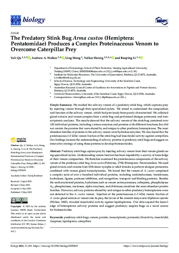 (PDF) The Predatory Stink Bug Arma custos (Hemiptera: Pentatomidae ...
