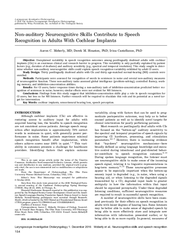 (PDF) Non‐auditory neurocognitive skills contribute to speech ...