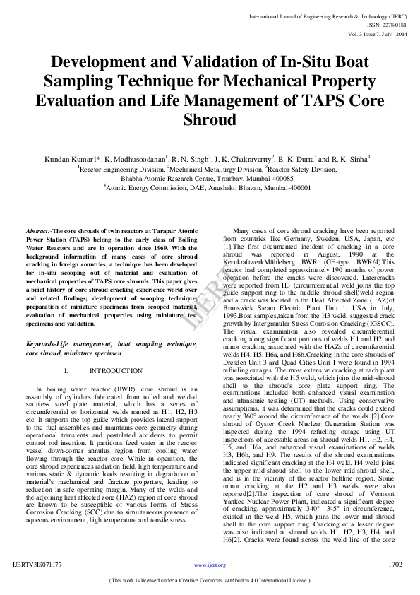 (PDF) Development and Validation of In-Situ Boat Sampling Technique for ...