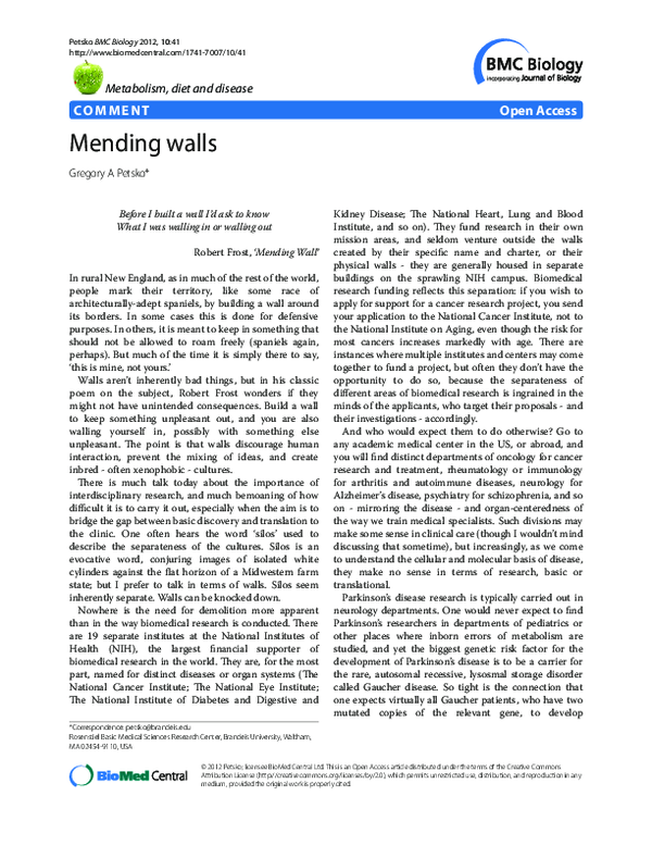 (PDF) Mending walls