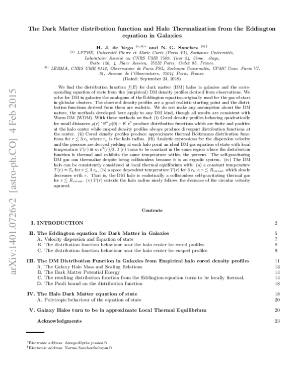 (PDF) The dark matter distribution function and halo thermalization ...