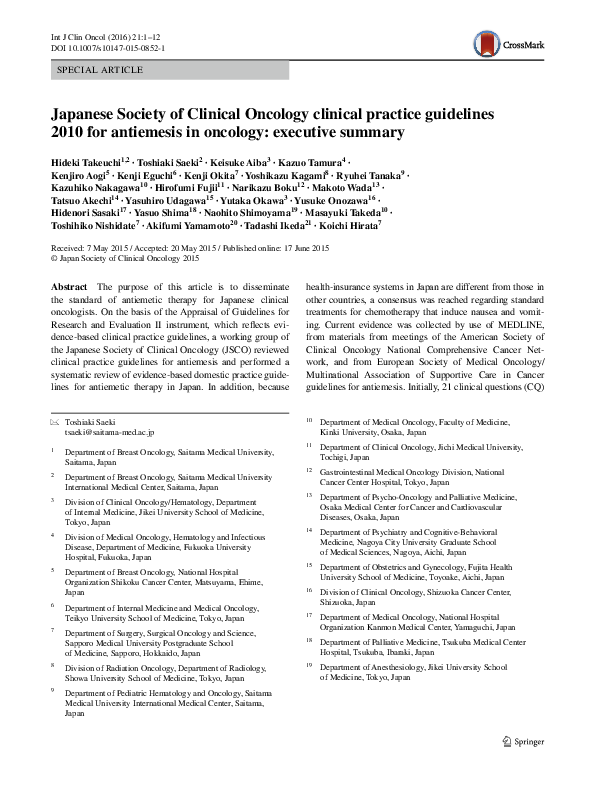 (PDF) Japanese Society of Clinical Oncology clinical practice ...
