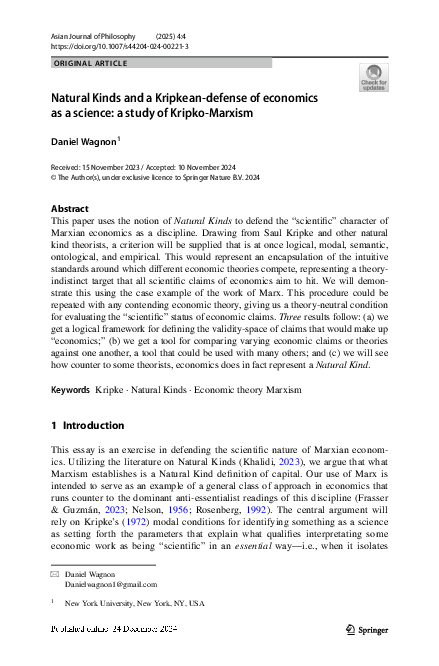 (PDF) Natural Kinds and a Kripkean‑defense of economics as a science: a ...