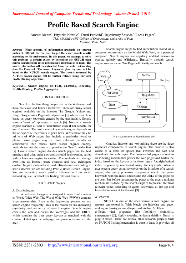 (PDF) Profile Based Search Engine