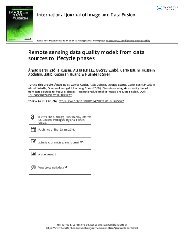 (PDF) Remote sensing data quality model: from data sources to lifecycle ...