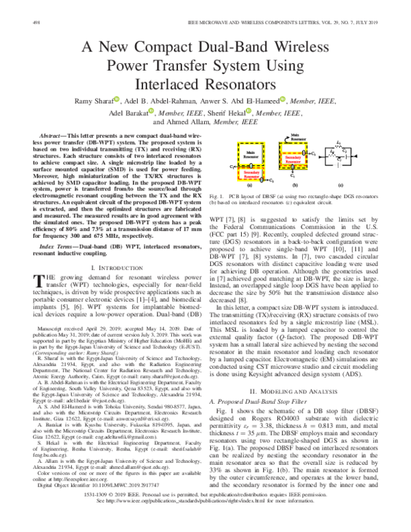(PDF) A New Compact Dual-Band Wireless Power Transfer System Using Interlaced Resonators