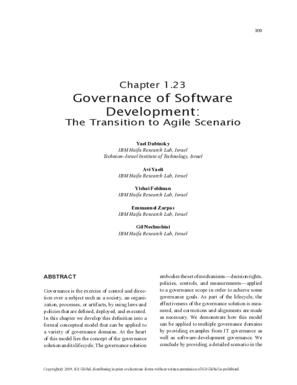 (PDF) Governance of Software Development | Yishai Feldman - Academia.edu
