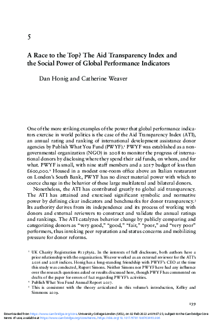 (PDF) A Race to the Top? The Aid Transparency Index and the Social ...